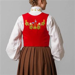 Senja festdrakt rød vest - Norsk Flid nettbutikk og bunader