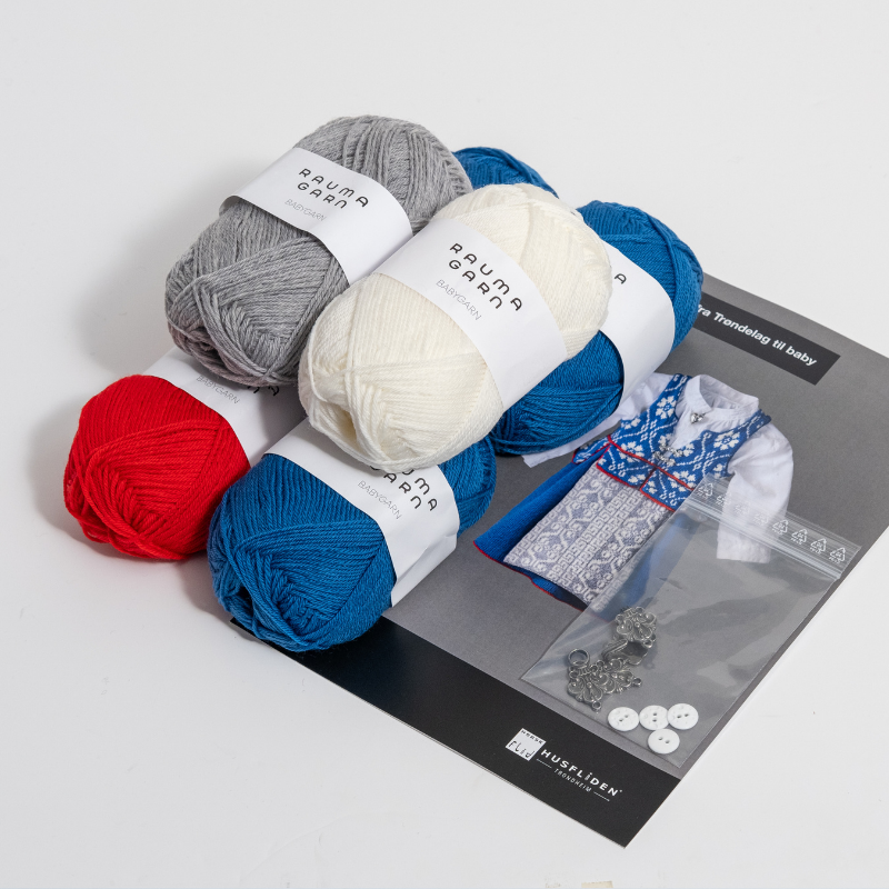 Strikkepakke bunad fra Trøndelag til baby - Norsk Flid nettbutikk og ...