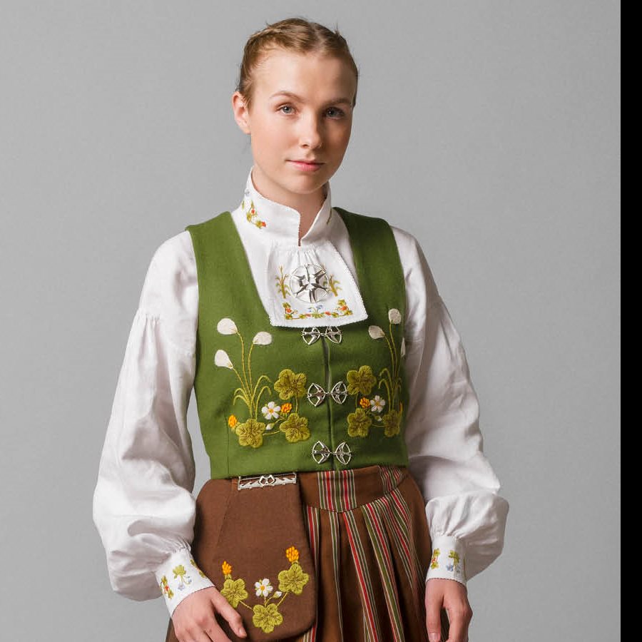 Senja festdrakt grønn vest - Norsk Flid nettbutikk og bunader